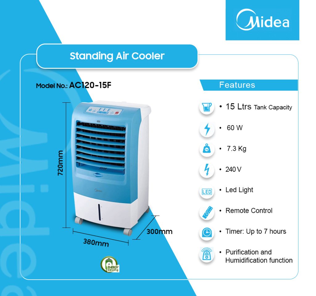 MIDEA 15LTR AIR COOLER - Legacy Luxury Store