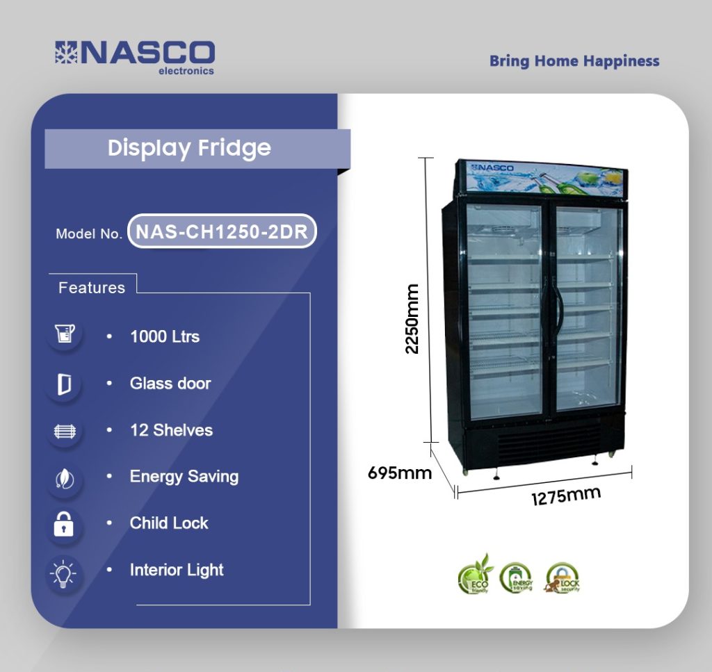 NASCO 1000 LTR DISPLAY FRIDGE - Legacy Luxury Store