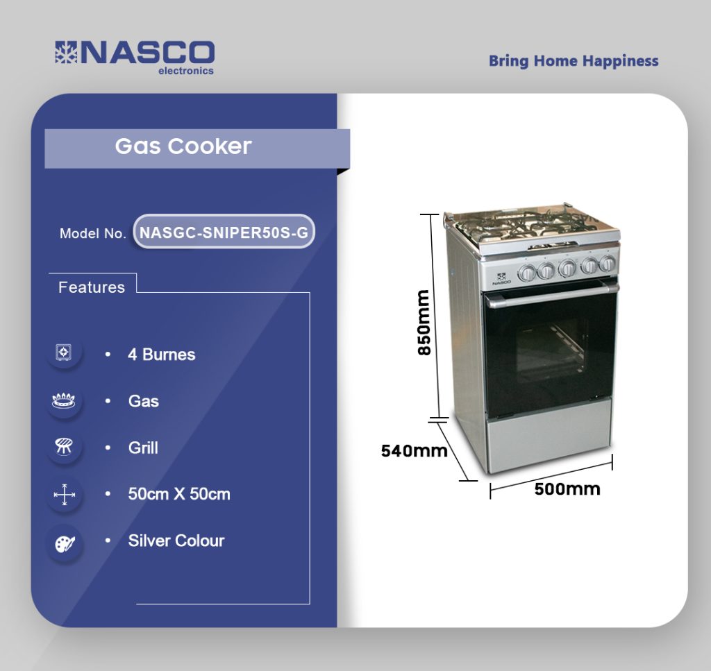 NASCO 4 BURNER GAS COOKER WITH GRILL - Legacy Luxury Store